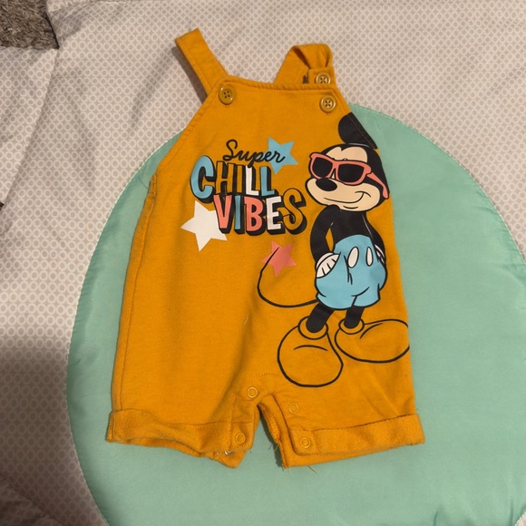 Disney | Bottoms | Disney Kids Mustard Overalls With Character Design ...